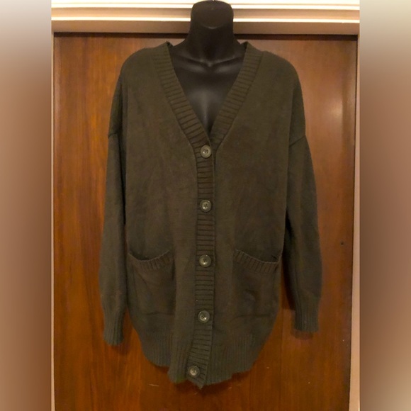 Cyrus | Sweaters | Cyrus Army Green Cardigan Small Spots On Sleeve ...